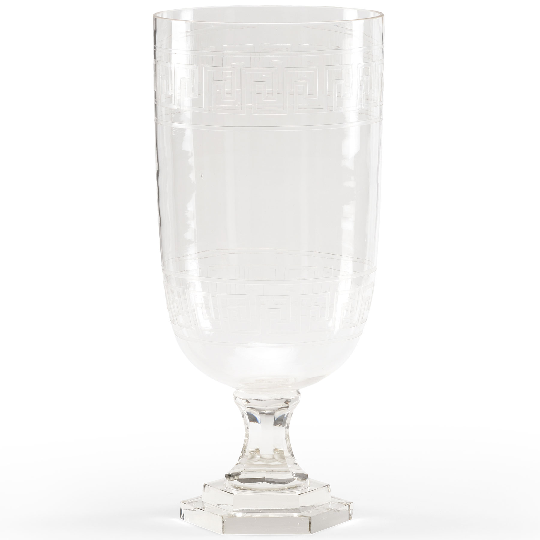 Greek Key Hurricane Lamp
