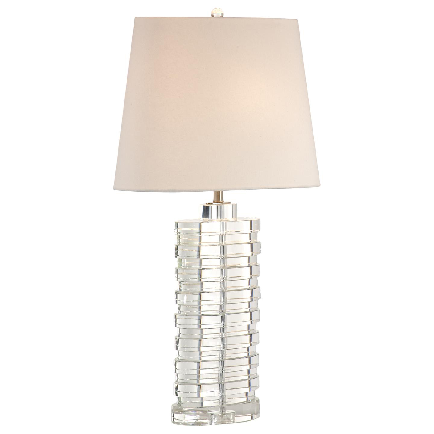 Clear Crystal Stacked Table Lamp - Luxury Decor - Table Lamps