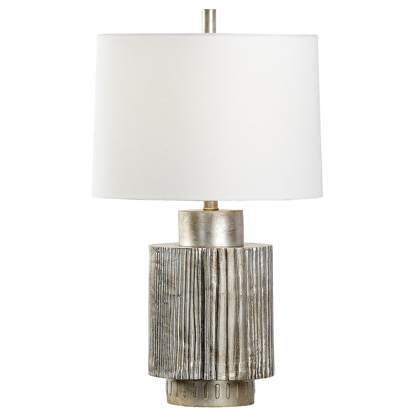 Antique Silver Leaf Table Lamp Set - Elegant and Vintage - Home Decor