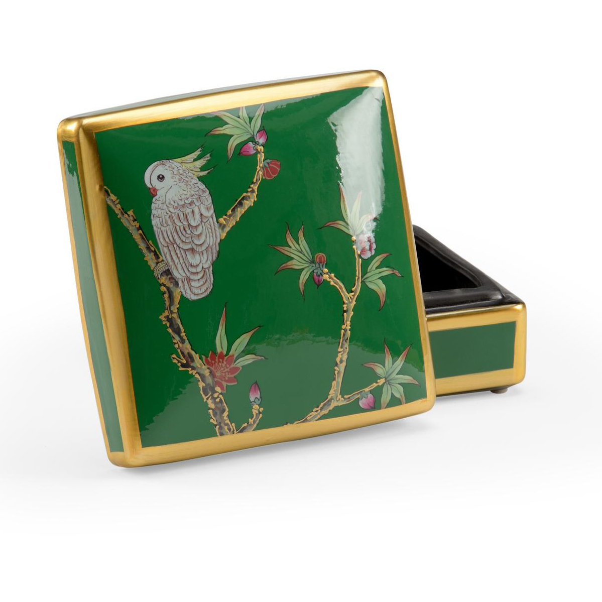 "Avian Elegance" Ceramic Box - Bird-Themed - Home Decor