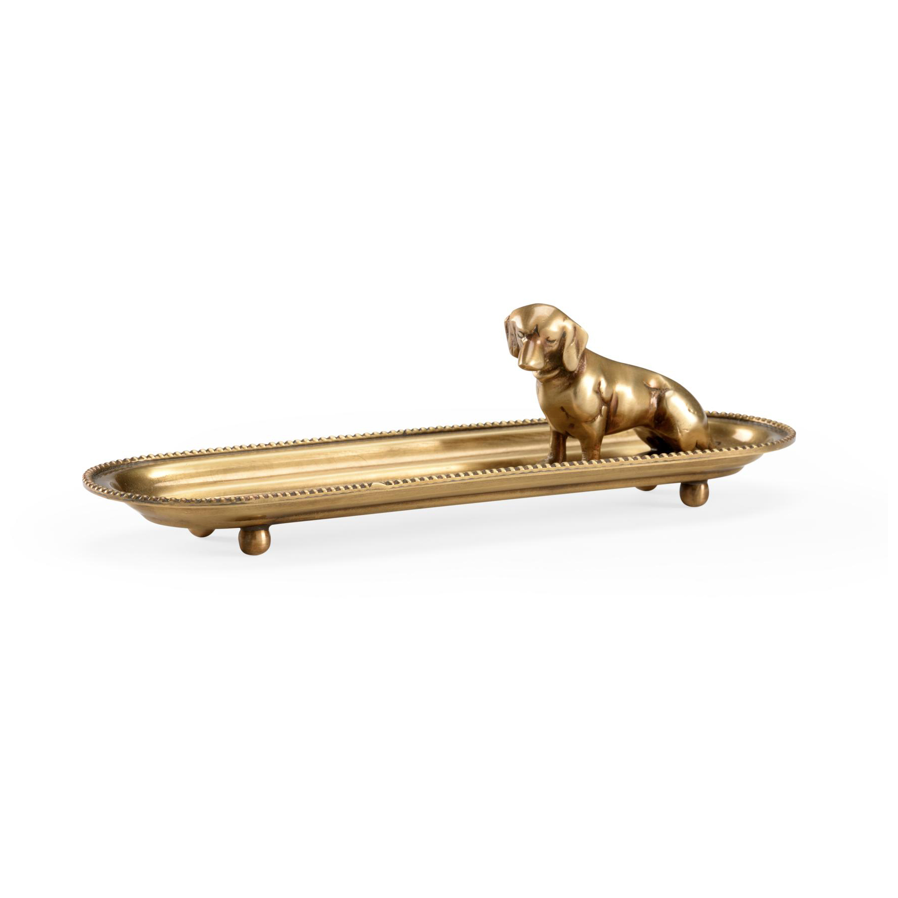 Antique Brass Dog Tray for Display - Vintage Charm - Home Decor