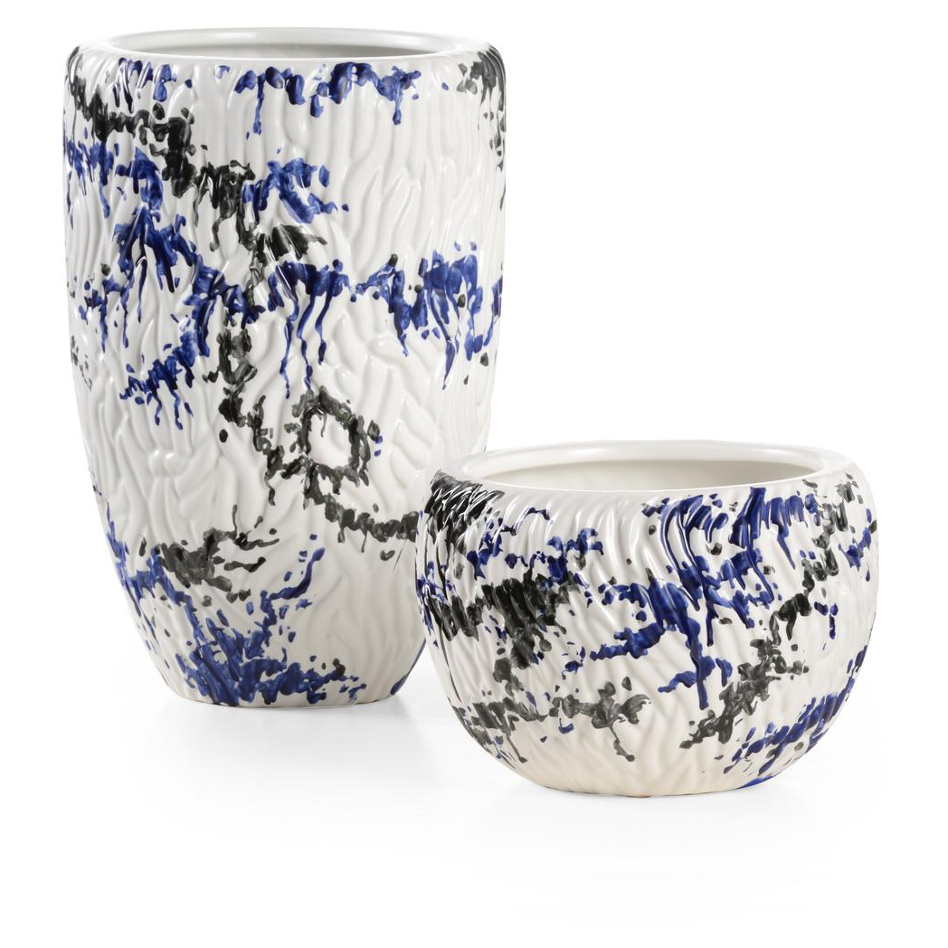 Abstract Expressionist Ceramic Vases with Paint Drops - Luxury Decor ...