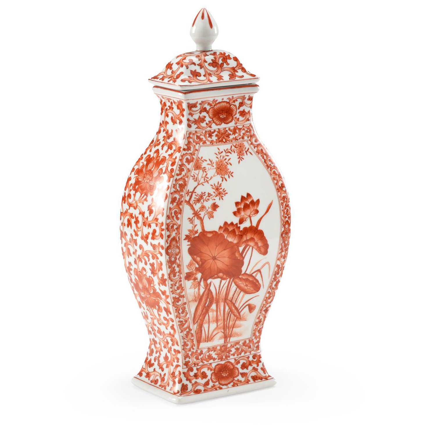 Hand Decorated Porcelain Vases and Jars - Lotus Design - Luxury Decor