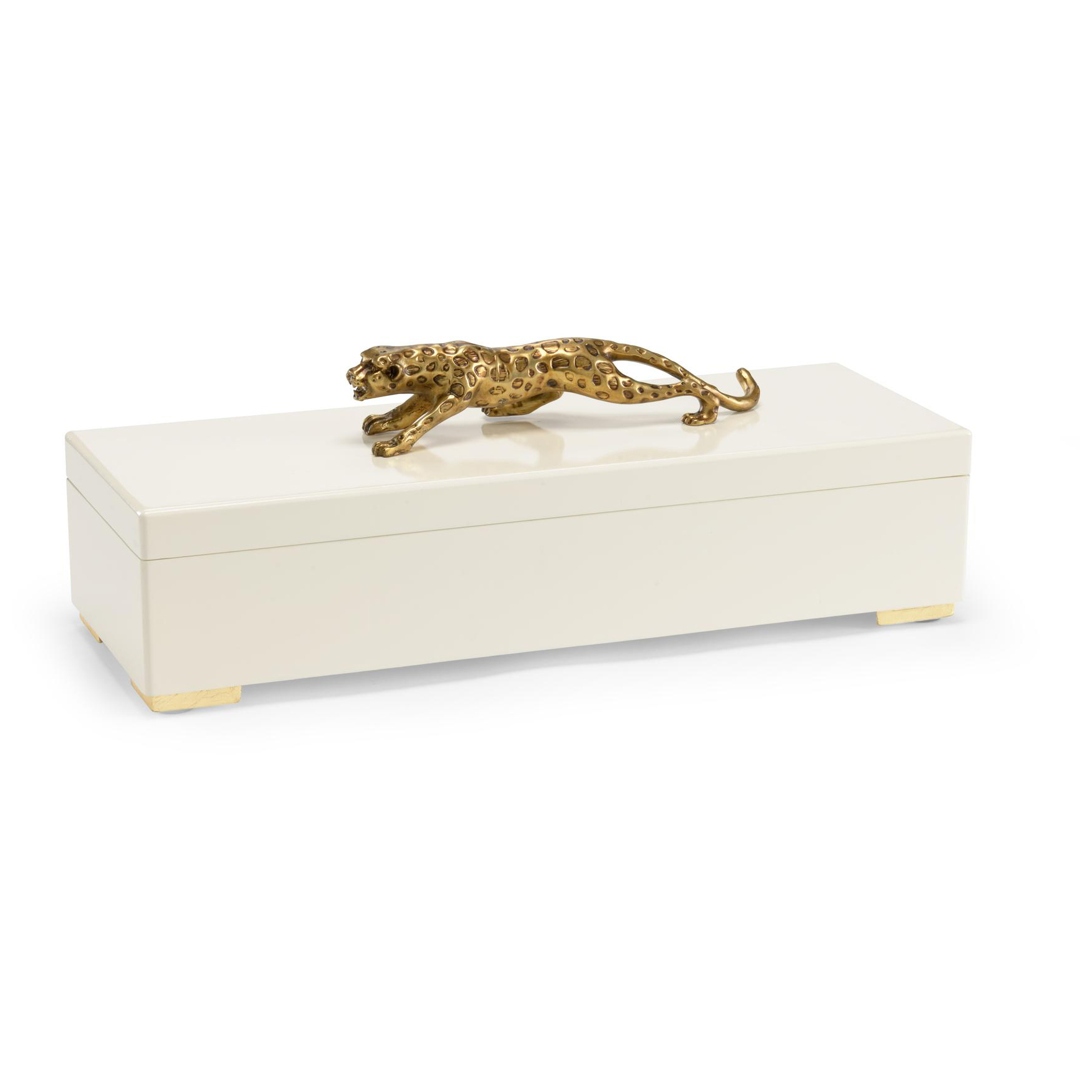 Safari Hunt Box with Gold Finish - Exotic - Home Decor