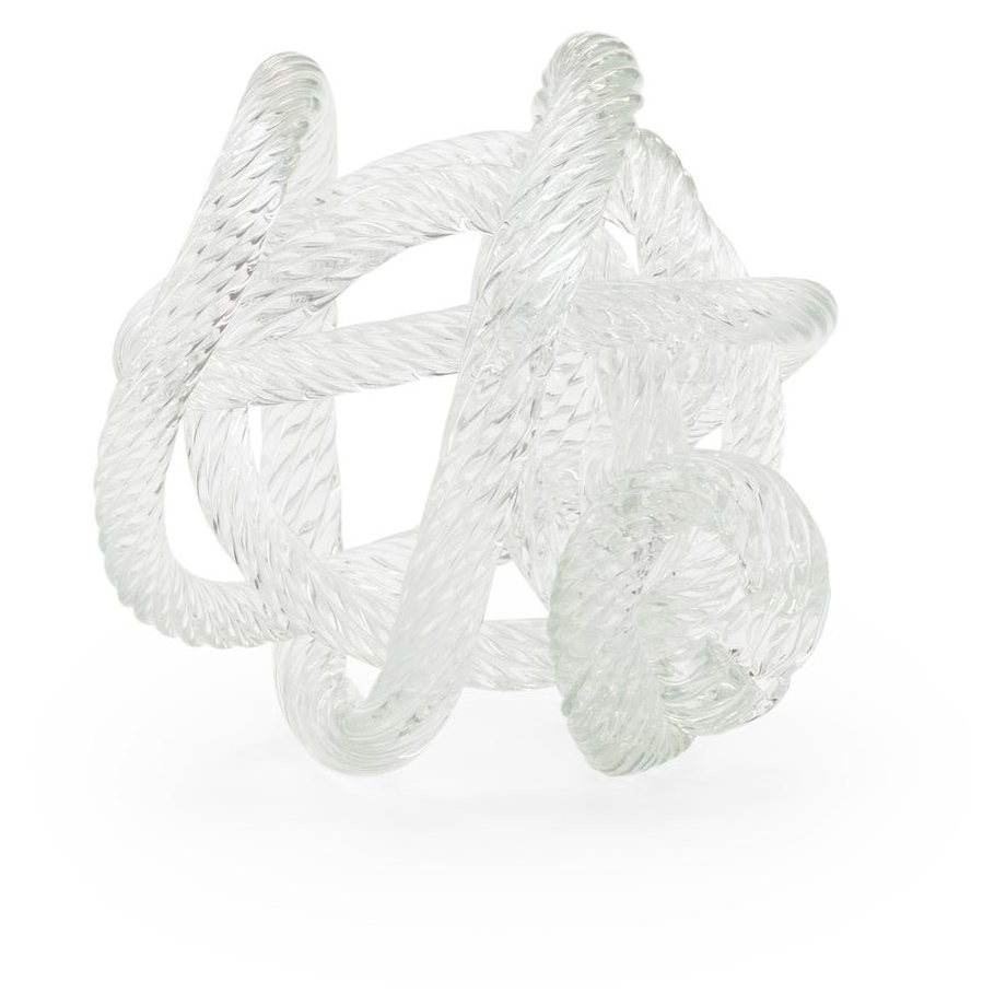 Clear Glass Love Knot Sculpture - Luxury Decor - Home Accents