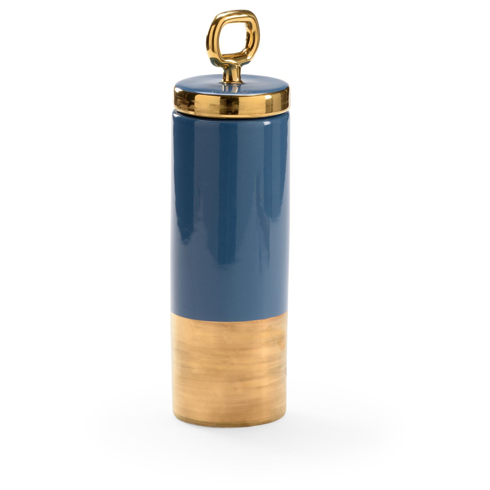 French Blue & Gold Ceramic Urn - Luxury Home Decor - Home Accessories