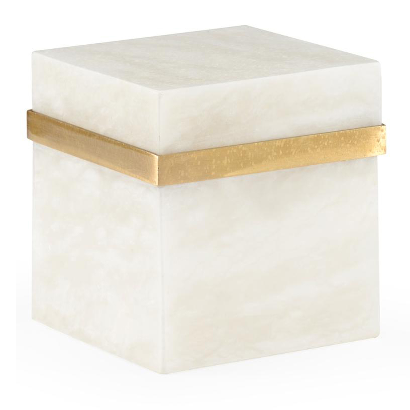 Marble Jewelry Box with Brass Banding - Luxury Decor - Jewelry Organizer