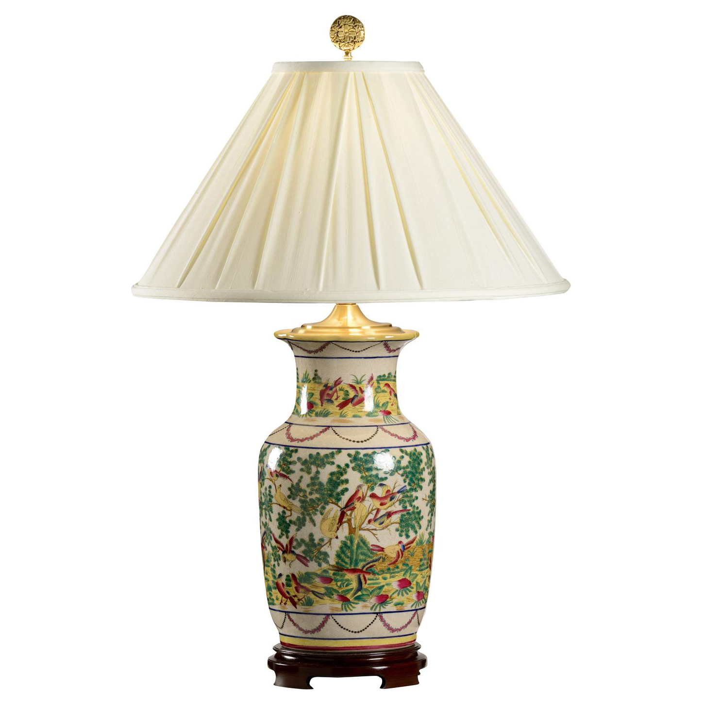 Hand Painted Porcelain Bird Table Lamp - Luxury Decor - Lighting