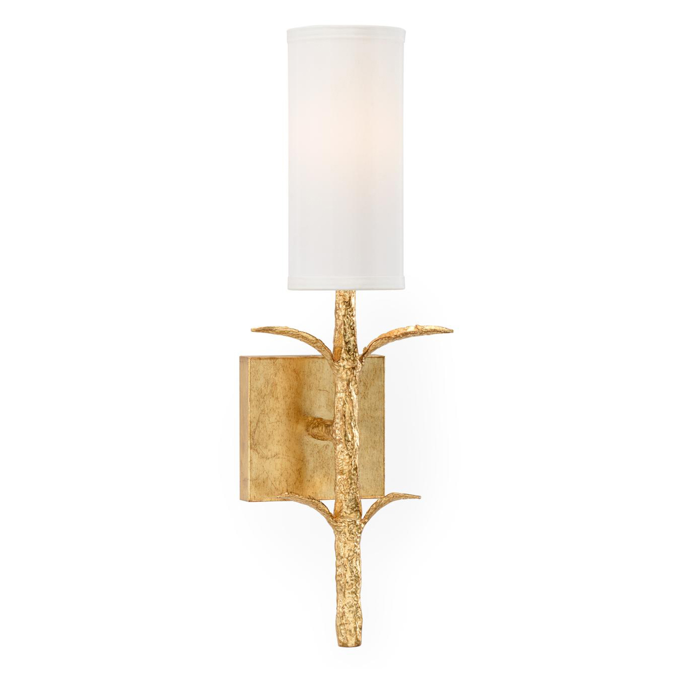 Gold Leaf Petite Branch Sconce - Iron Sconce with Shade - Home Decor