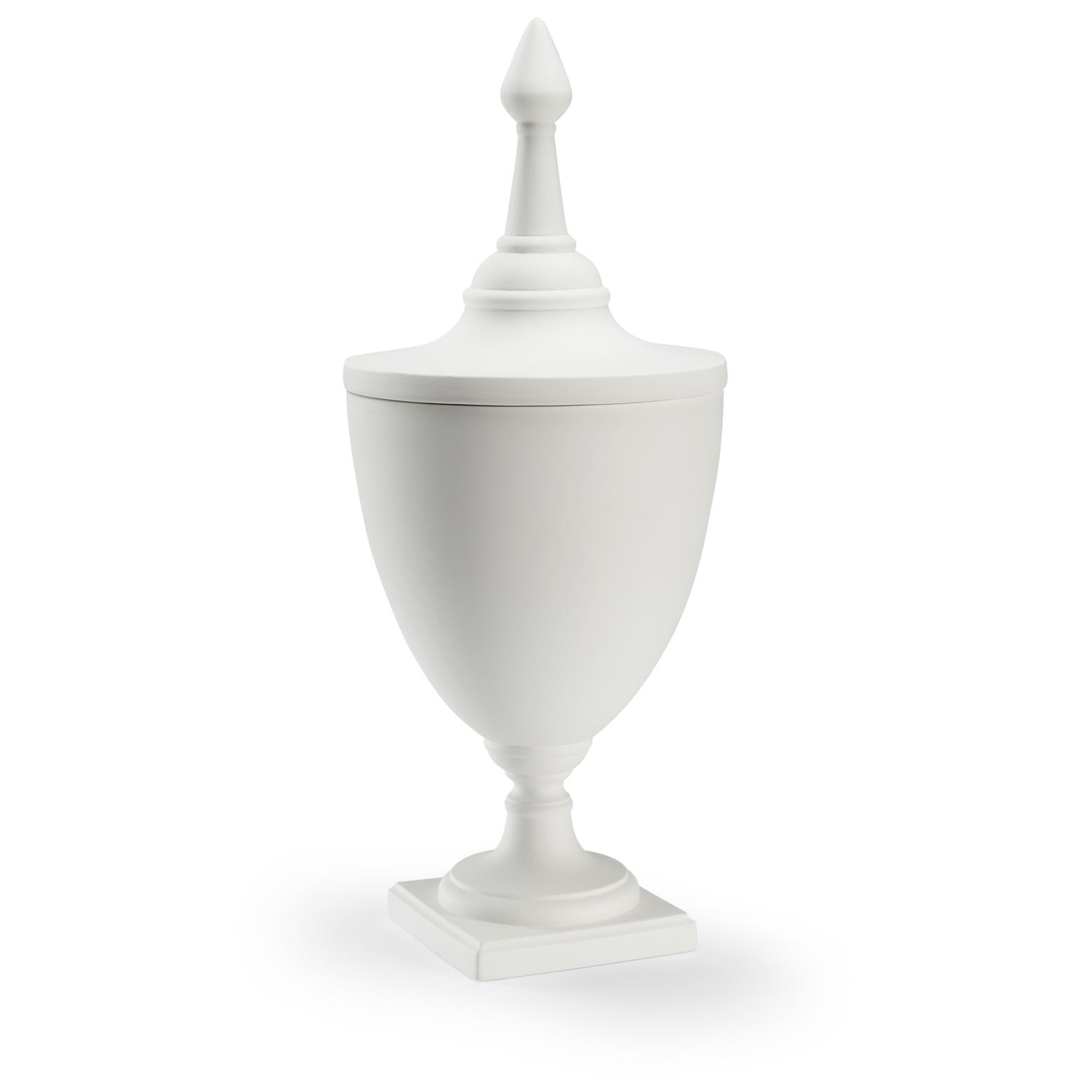 Opulent Ivory Ceramic Urn with Lid - Luxury Decor - Ceramics