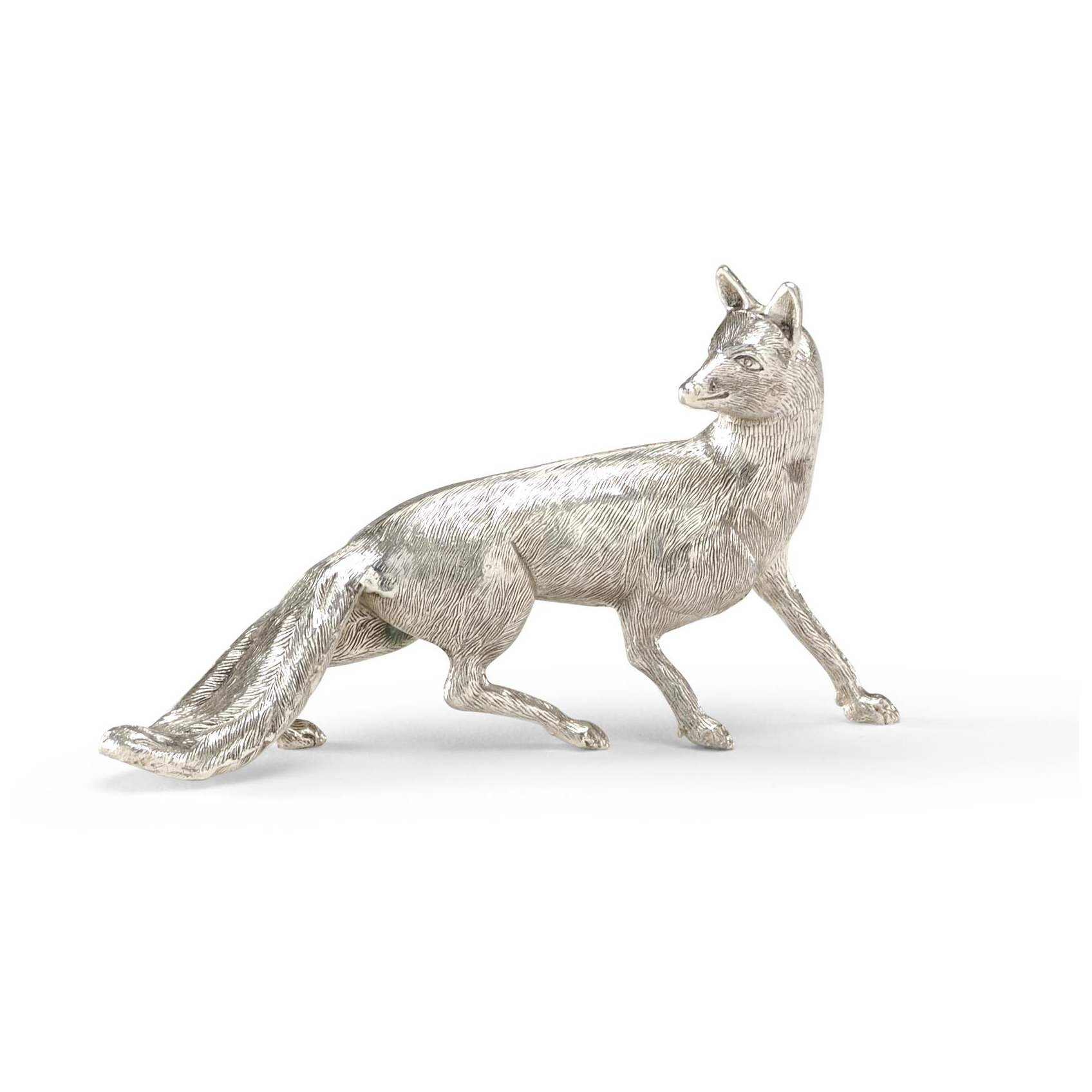 Rustic Fox Tabletop Accent - Silver - Home Decor