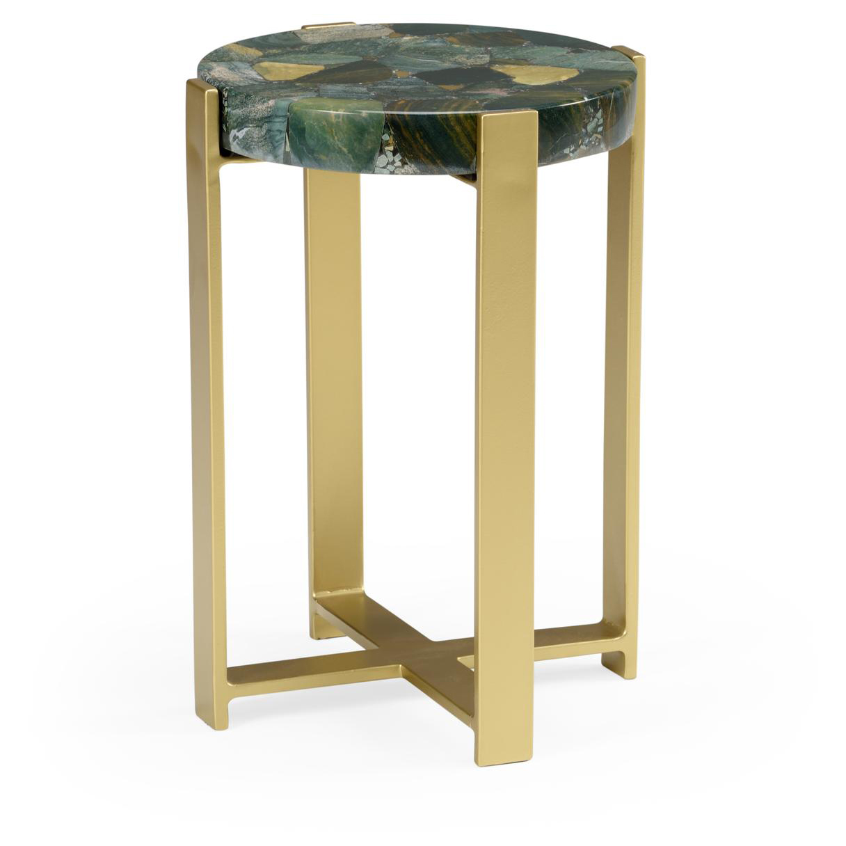 Green Stone Side Table - Antique Finish - Home Decor