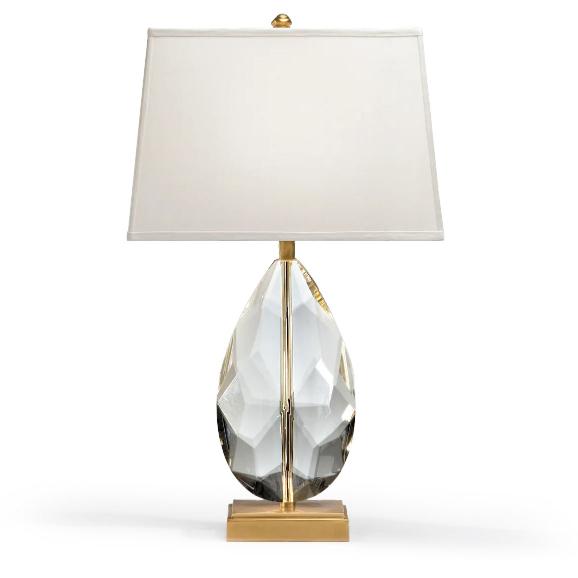 Solid Crystal Table Lamp with rectangular shade